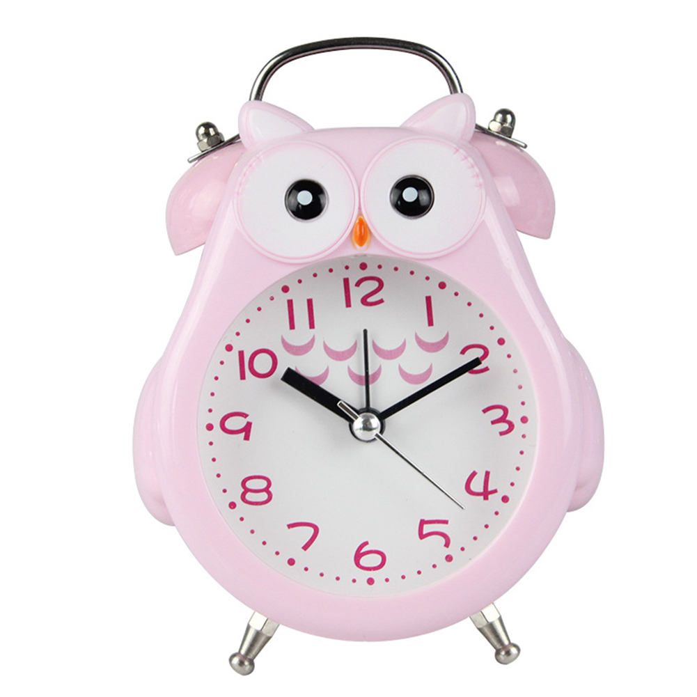 Wholesale Cute Cartoon Owl Sahpe Metal Mute Movement Alarm Clock with ...