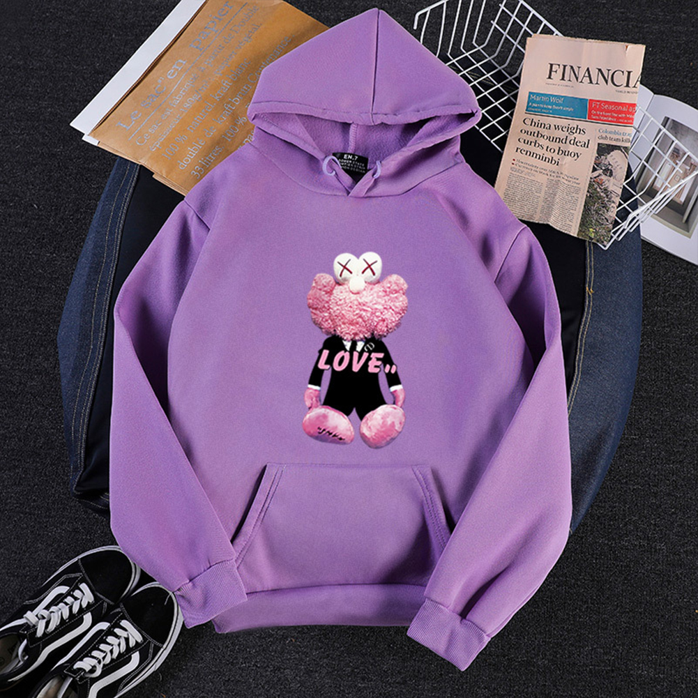Wholesale KAWS Men Women Hoodie Sweatshirt Cartoon Love Bear Thicken ...