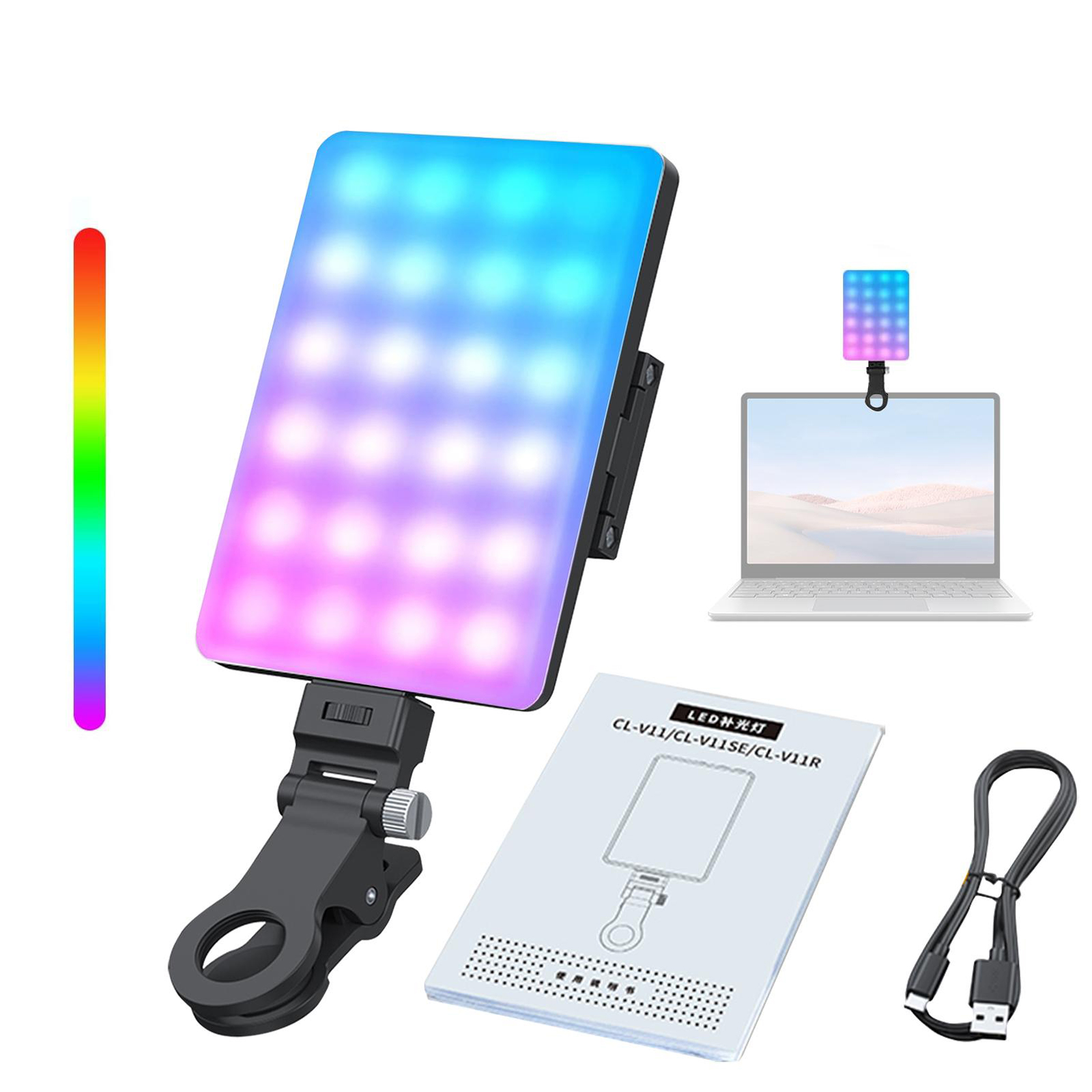 Wholesale V11rgb Clip Fill Video Light Mobile Phone Selfie Photography ...