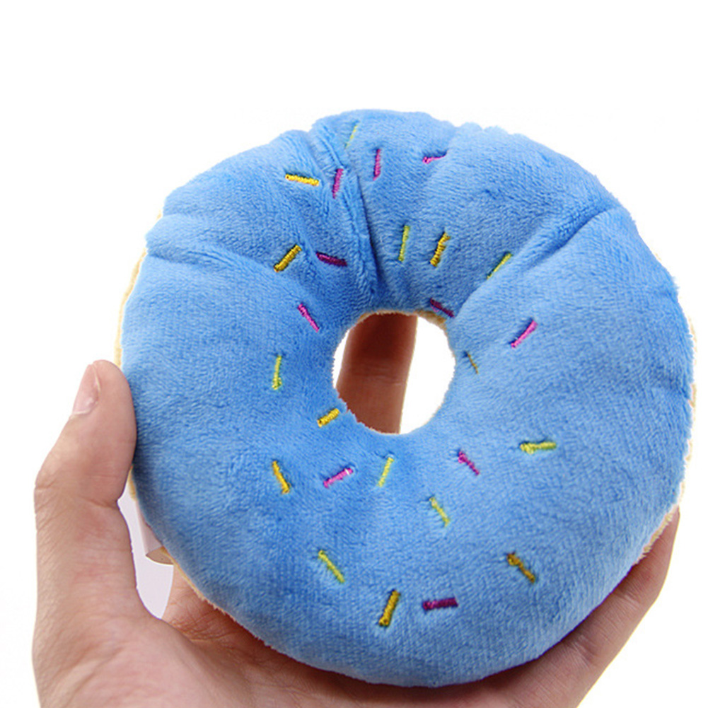 Wholesale Pet Dog Chew Throw Toys Lovely Squeaker Donut Shape Plush ...
