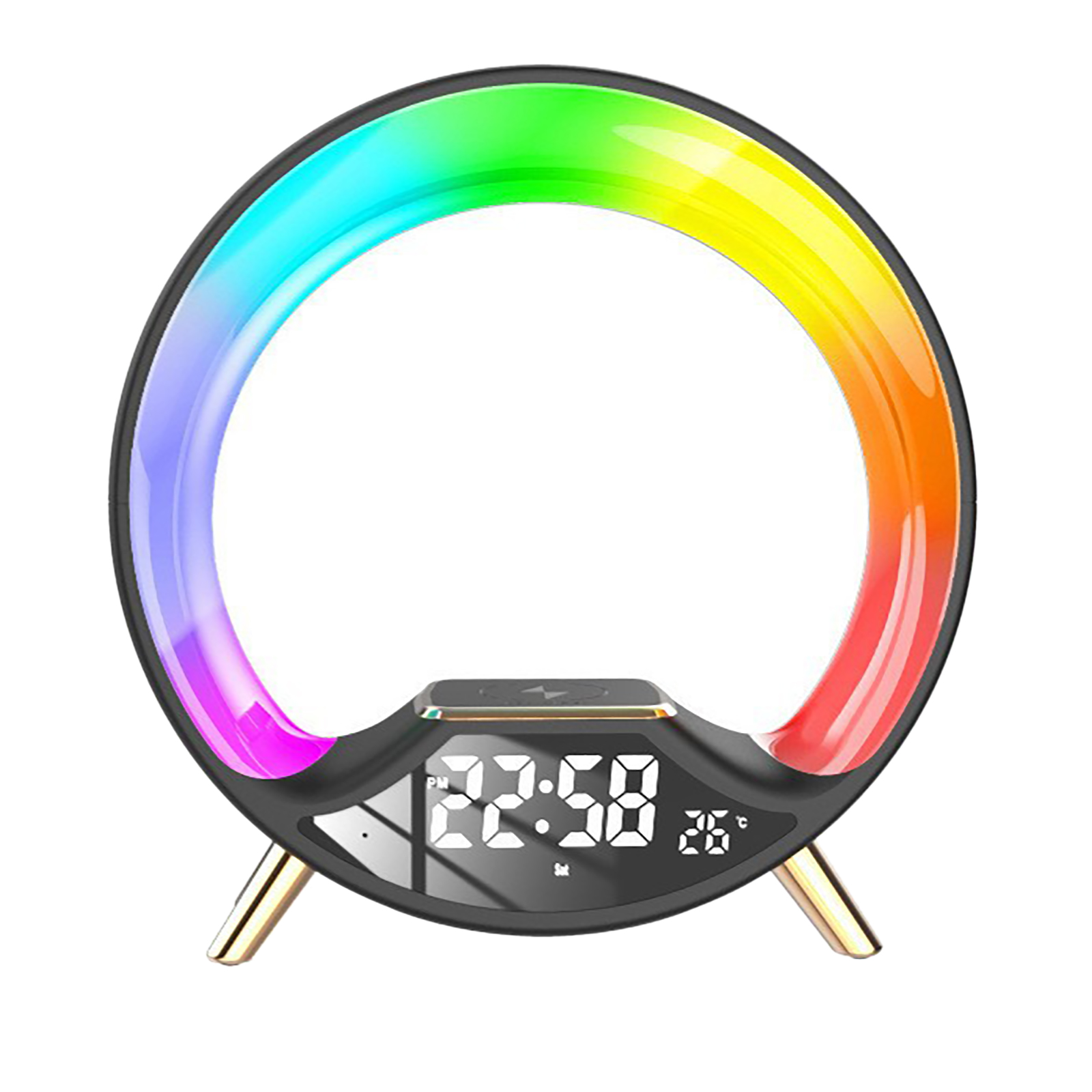 Wholesale Smart Lights Alarm Clock with Wireless Charging, Temperature ...