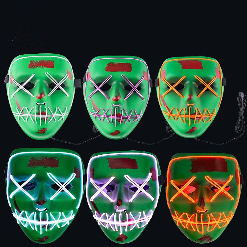 Wholesale Halloween LED EL Wire Mouth Eye Sewing Mask Costume for Party ...