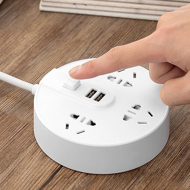Wholesale Smart Socket Power Strip Round USB Quick Charge Outlet Plug ...