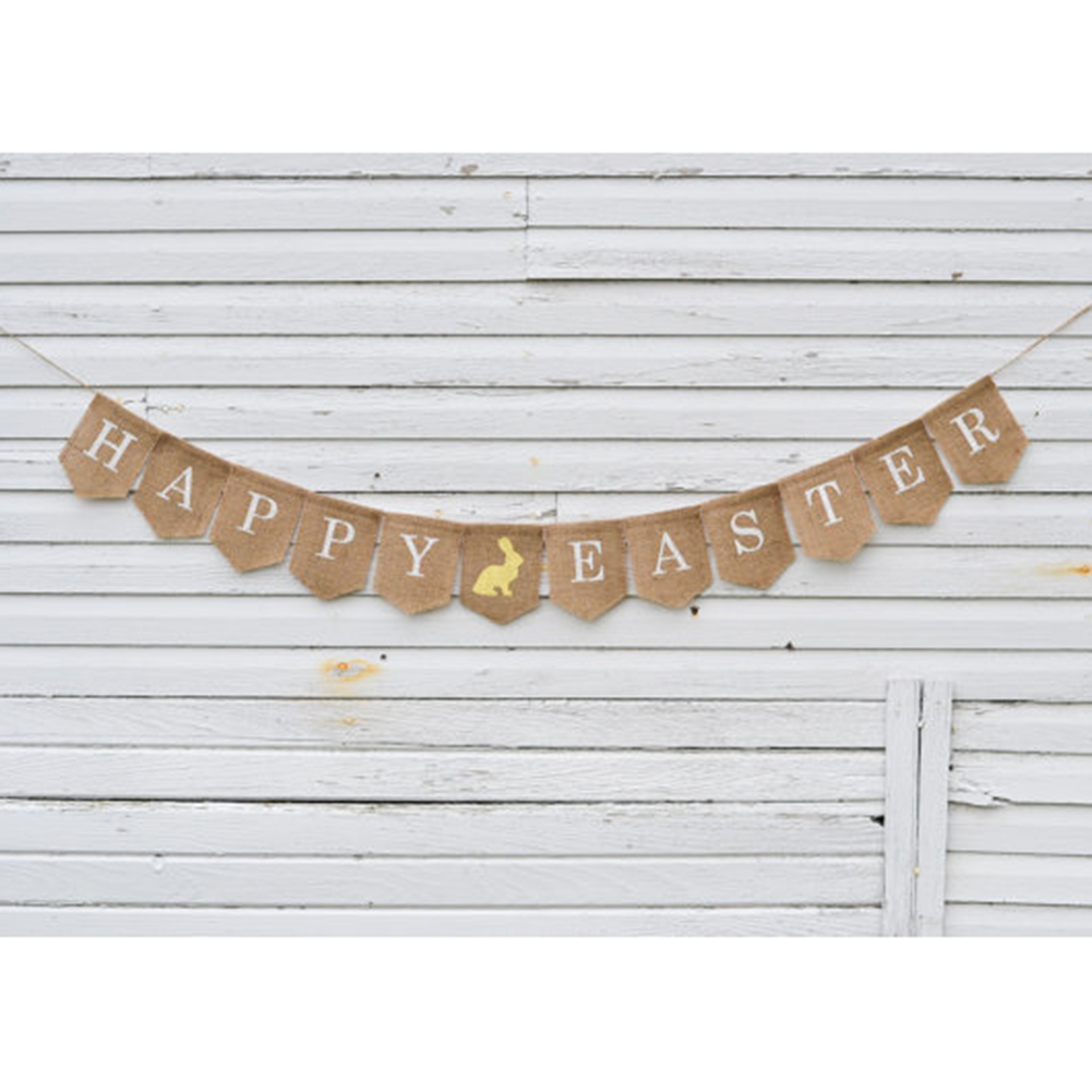 Wholesale Easter Decorative Flags Rabbit Pennant Bunting Burlap Pulling ...