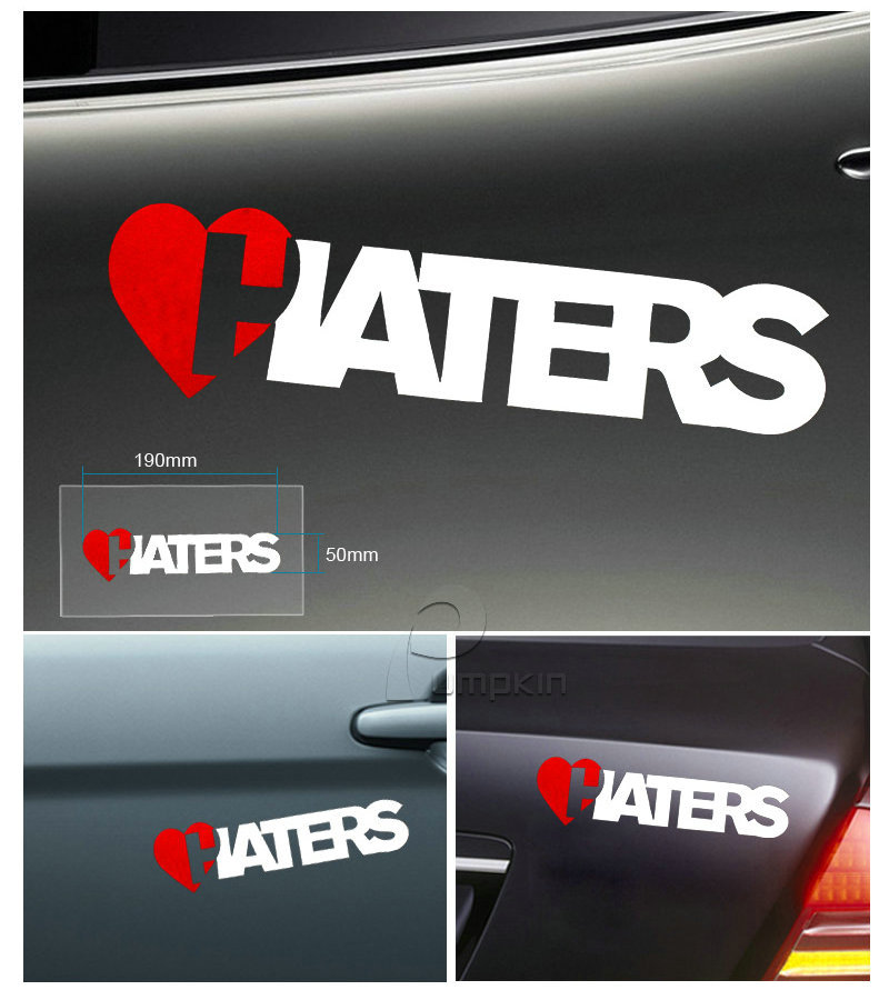 Wholesale Fashion HATERS Letters Car Reflective Decals Decoration From ...