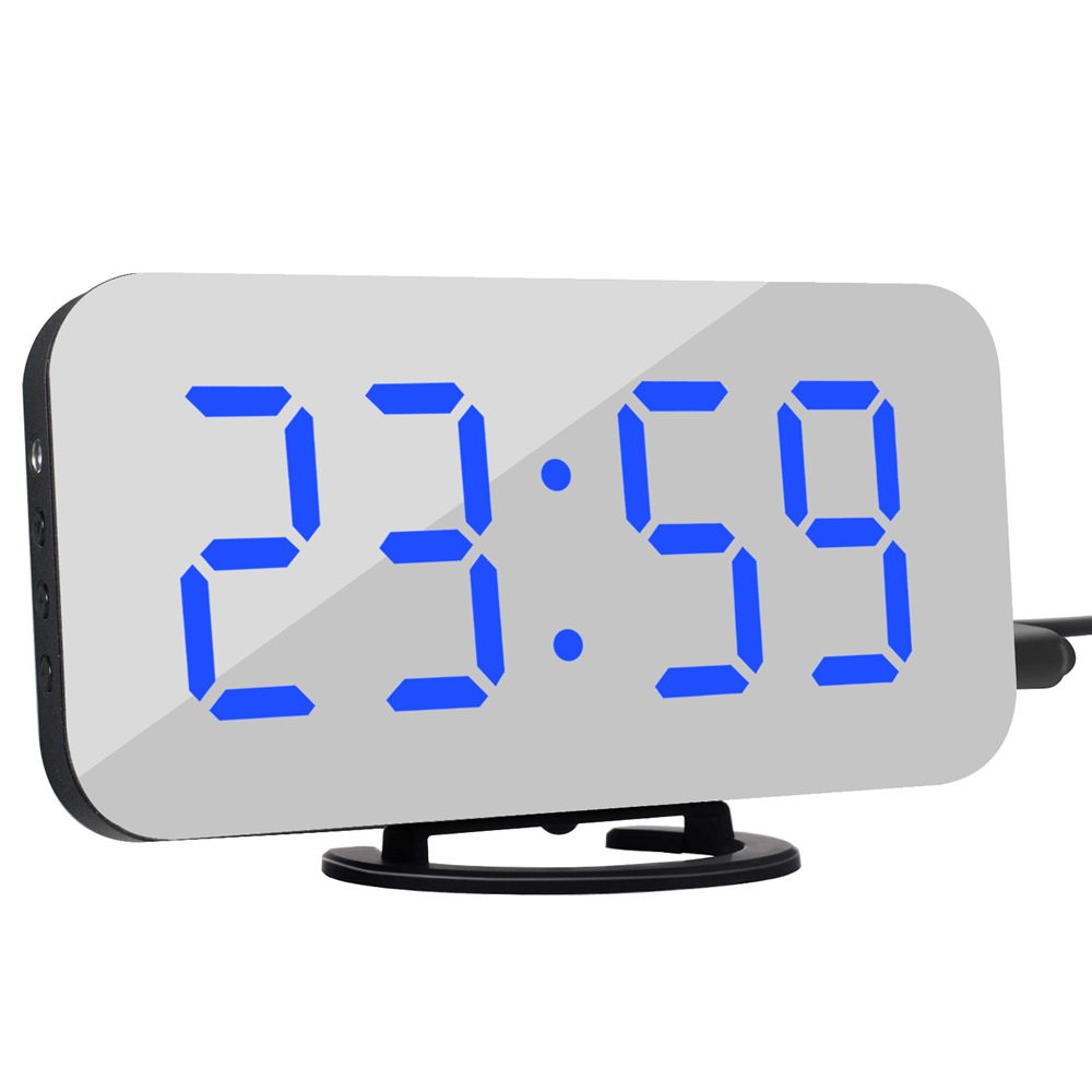 Wholesale LED Mirror Electronic Alarm Clock Mini Cosmetic Mirror ...