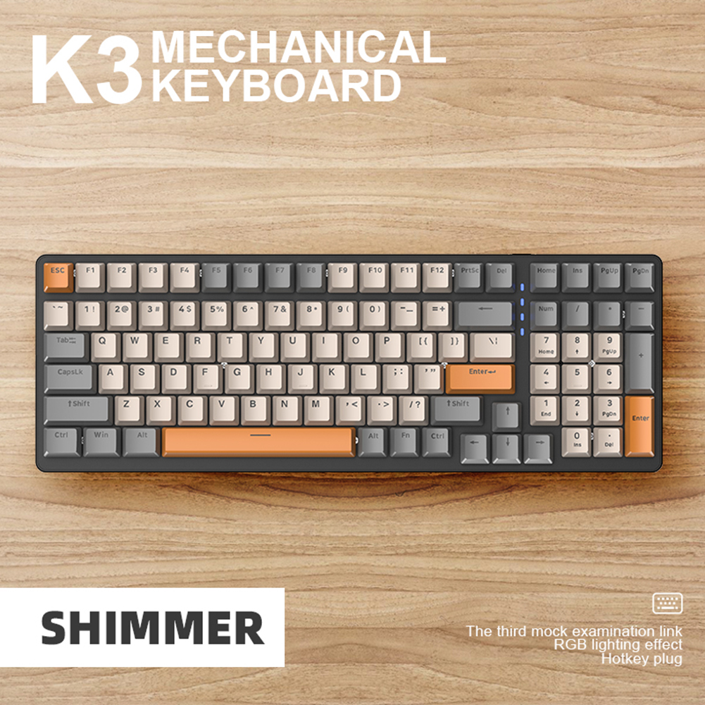 Wholesale K3 Mechanical Keyboard 980 Games 100 Keys Hot-plug USB Wired ...