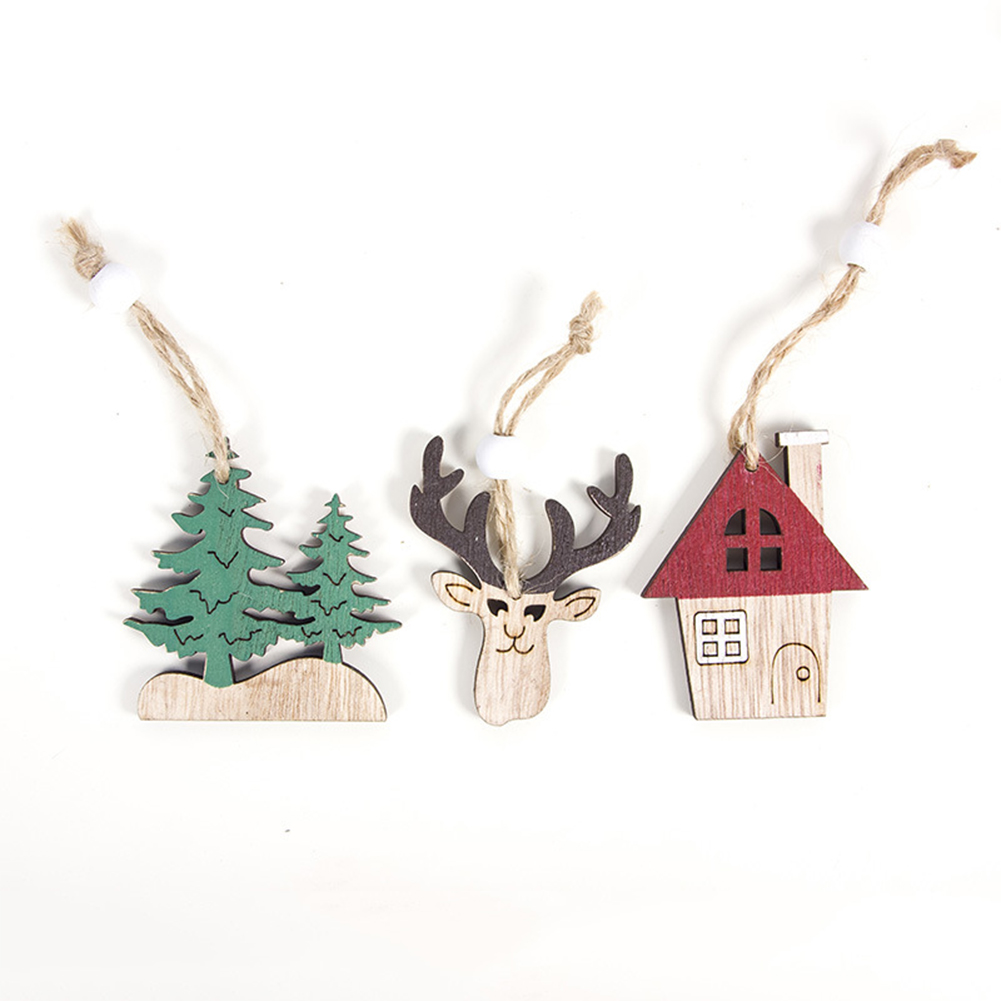 Wholesale 3pcs Christmas Wooden Pendants Ornaments for Xmas Tree ...