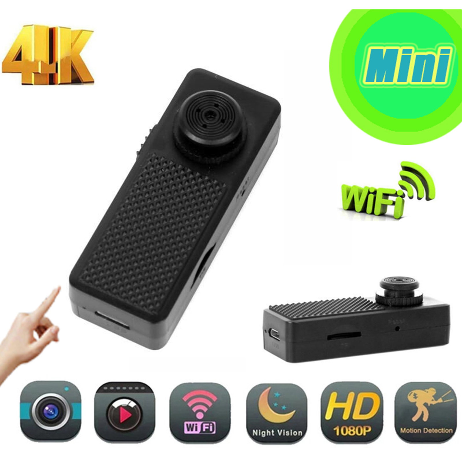 Wholesale Hd Mini Camera Wifi 4k Shirt Button Camera Small P2p/ap ...