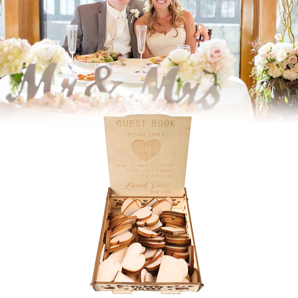 Wholesale Wooden Wedding Signature Box for Guests Message Leaving ...