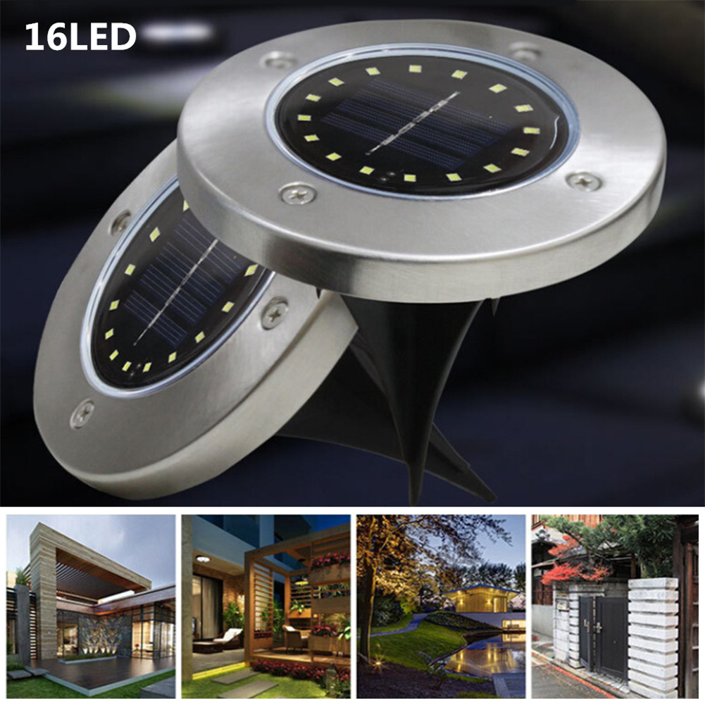 Wholesale 16 LED Solar-powered Stainless Steel Buried Light Under ...