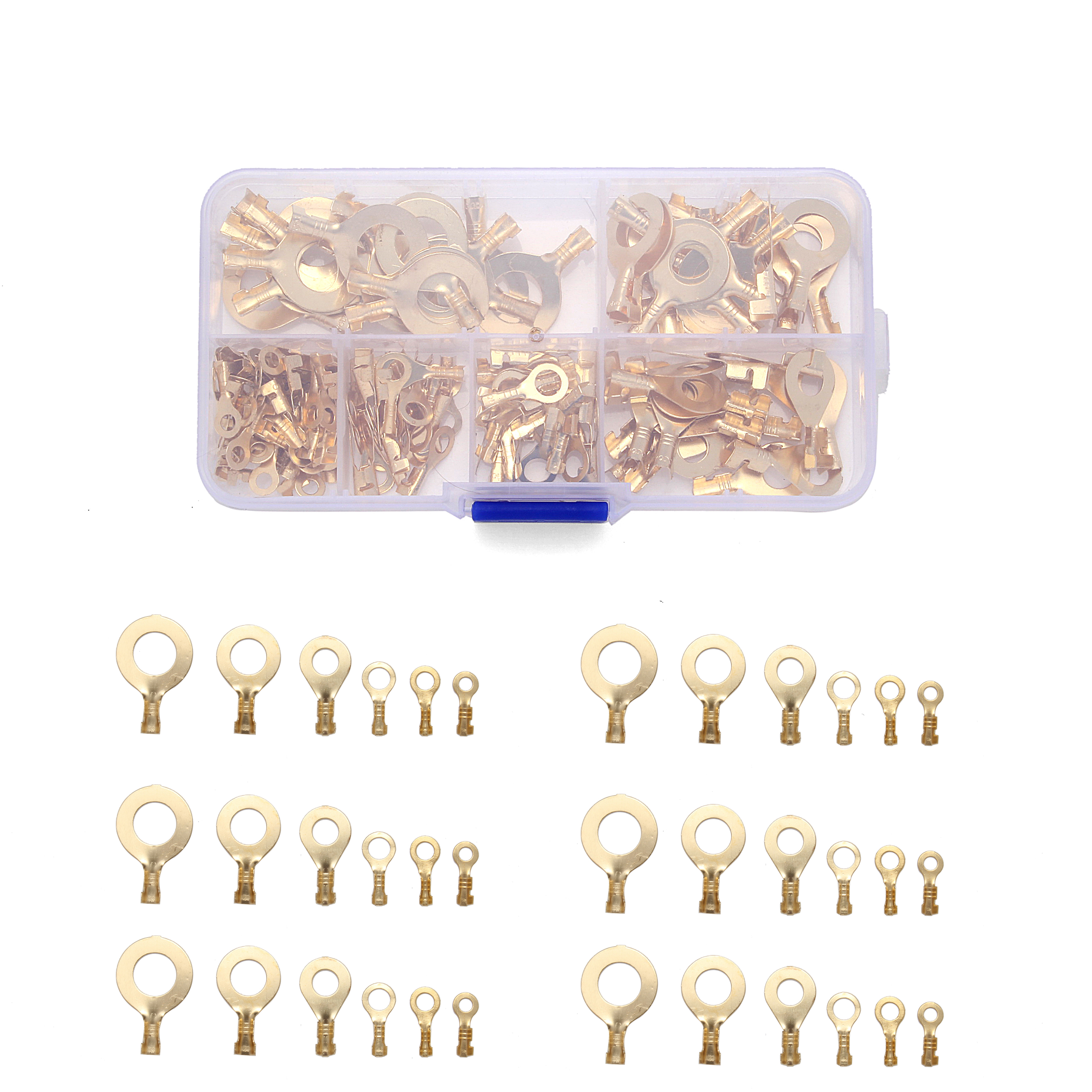 Wholesale 150pcs/set Ring Type Gold Terminals Golden Brass Non ...