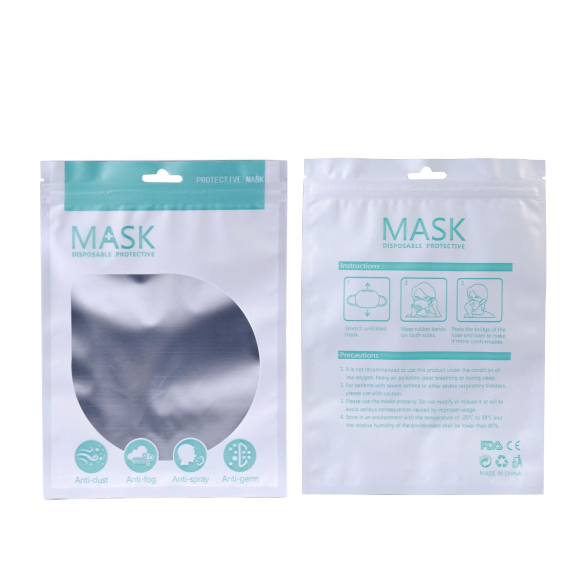 Wholesale 10pcs Mask Packing Bag Disposable Plastic Sealed Protective ...