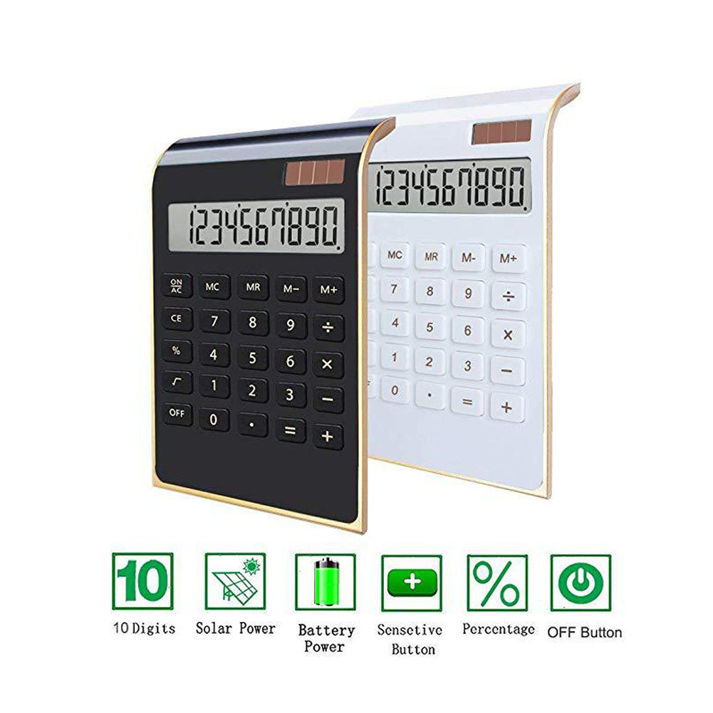Wholesale Solar Calculator Energy Saving Ultra-thin Gold Frame Office ...