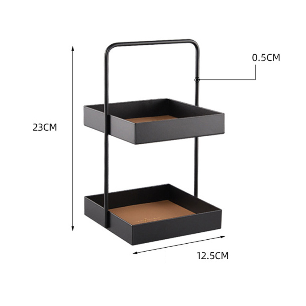 Wholesale Metal Storage Tray Storage Tray Double Layer Leather Pad ...