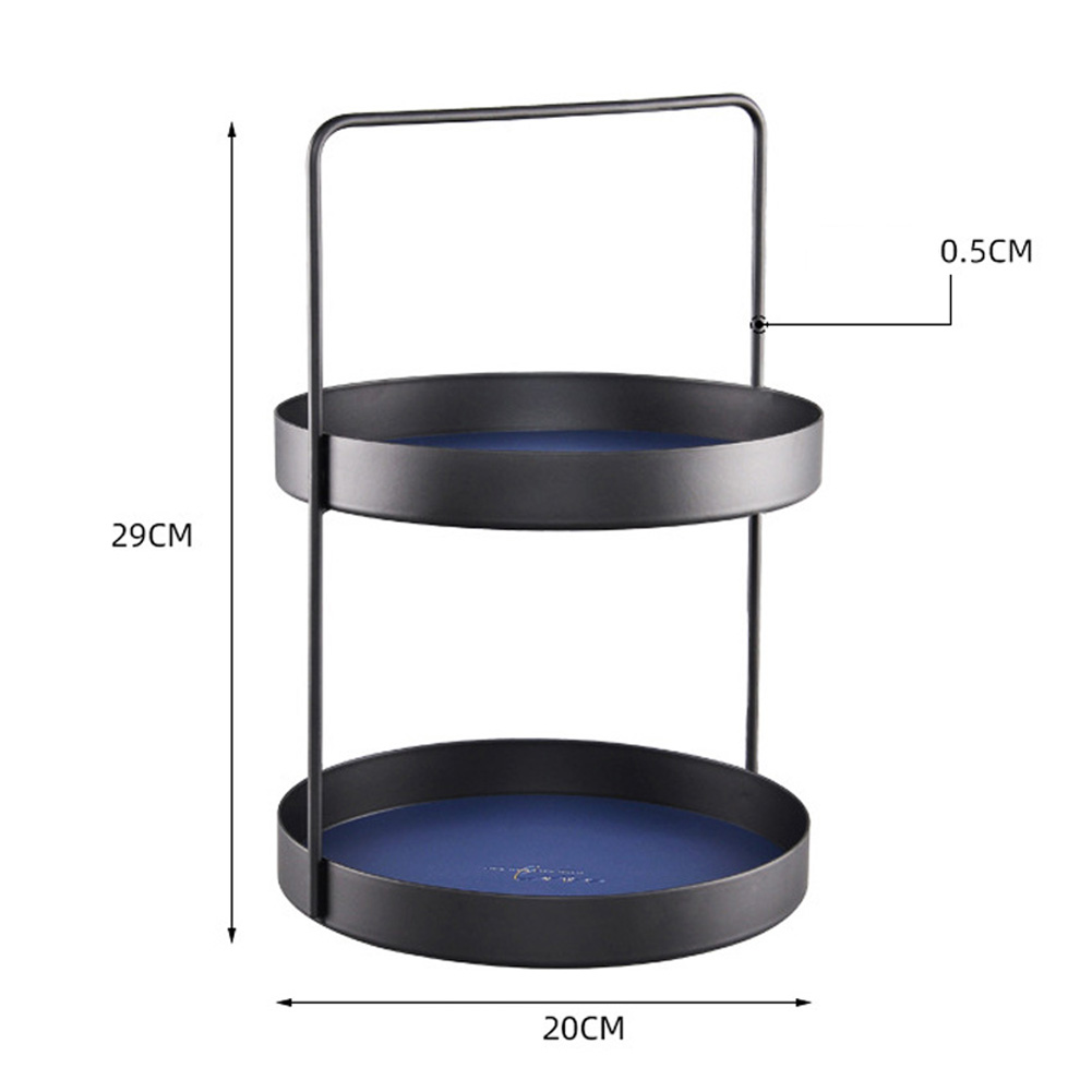 Wholesale Metal Storage Tray Storage Tray Double Layer Leather Pad ...