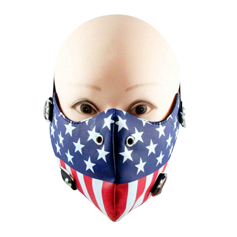 Wholesale Men Motorcycle Face Mask Punk Rivet Harley US Flag Mask Mouth ...