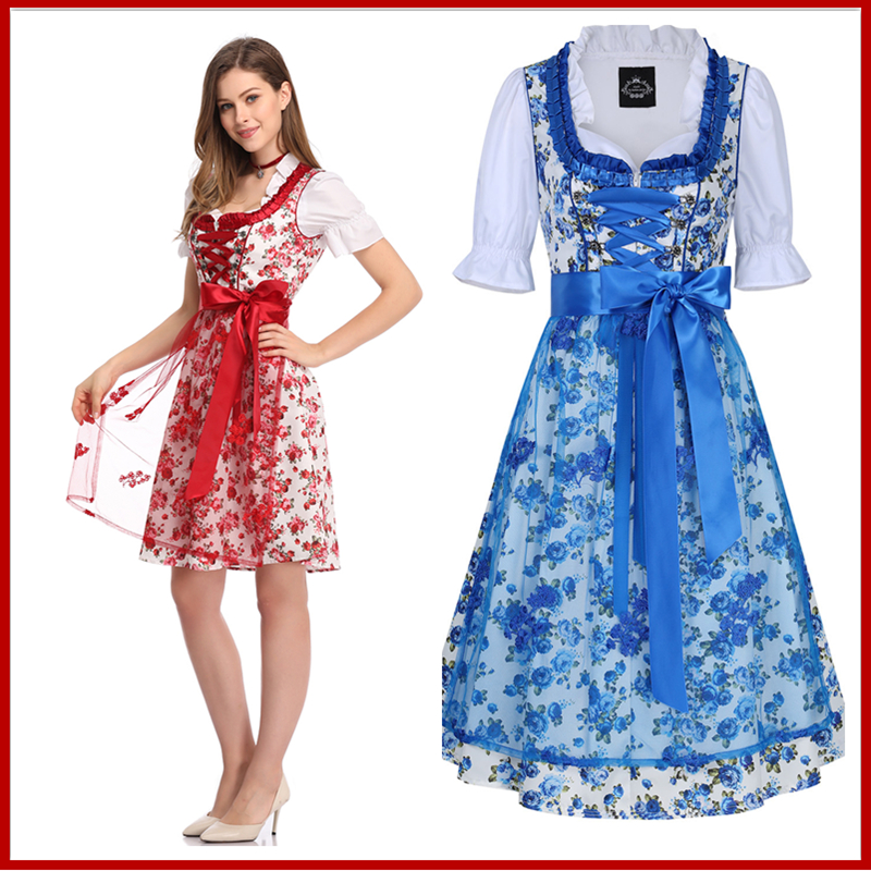 Wholesale [EU Direct] Women's Classic Dirndl Sexy Lace Apron Floral ...