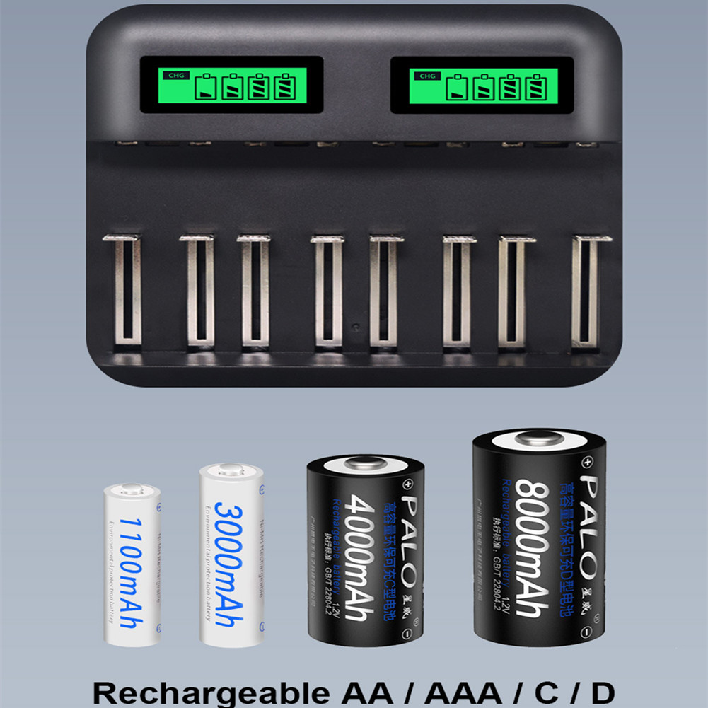 Wholesale 8 Slots Lcd Display Usb Smart Battery Charger for Aa Aaa C D ...
