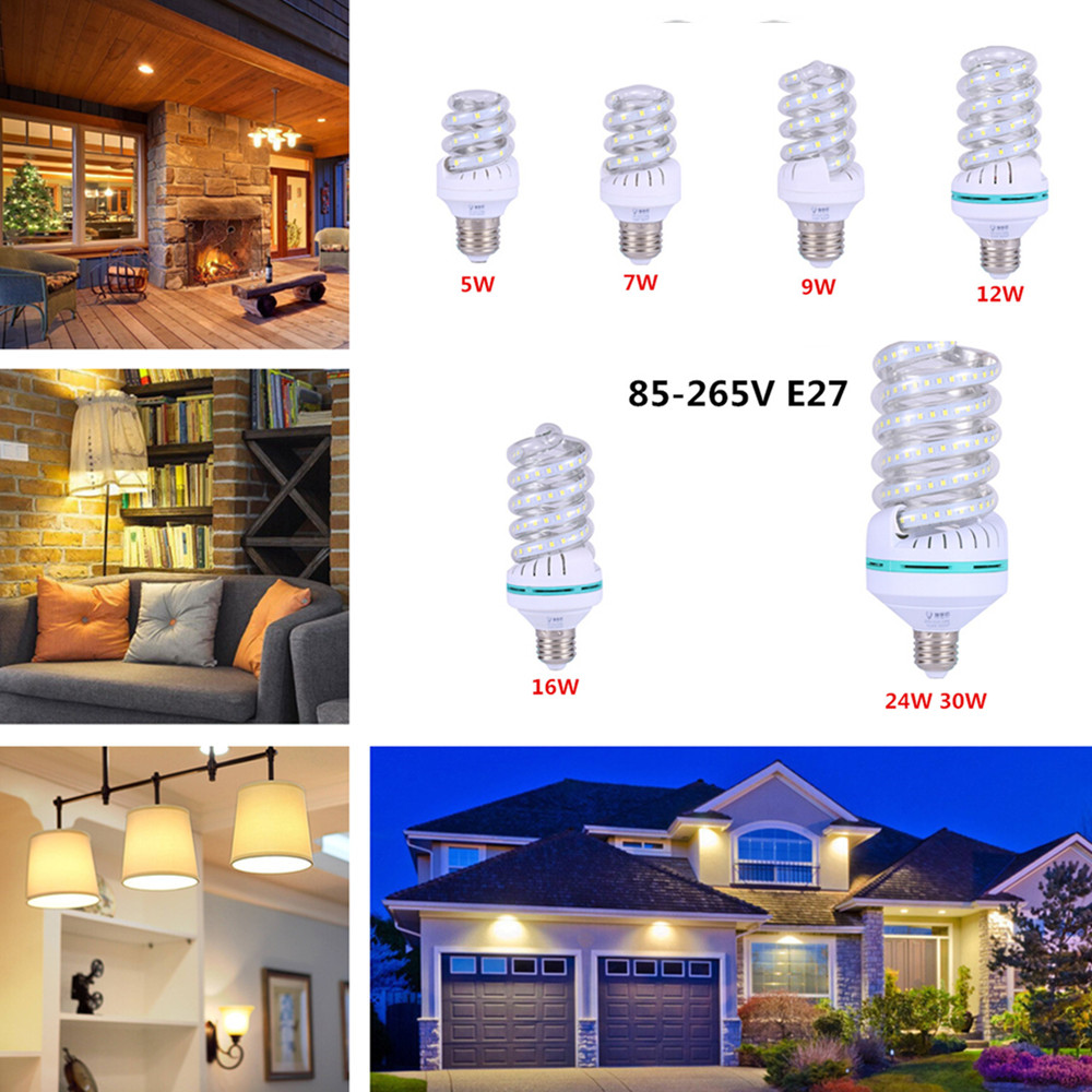 Wholesale LED Highlight Spiral Corn Bulb 85-265V E27 Warm Light From China