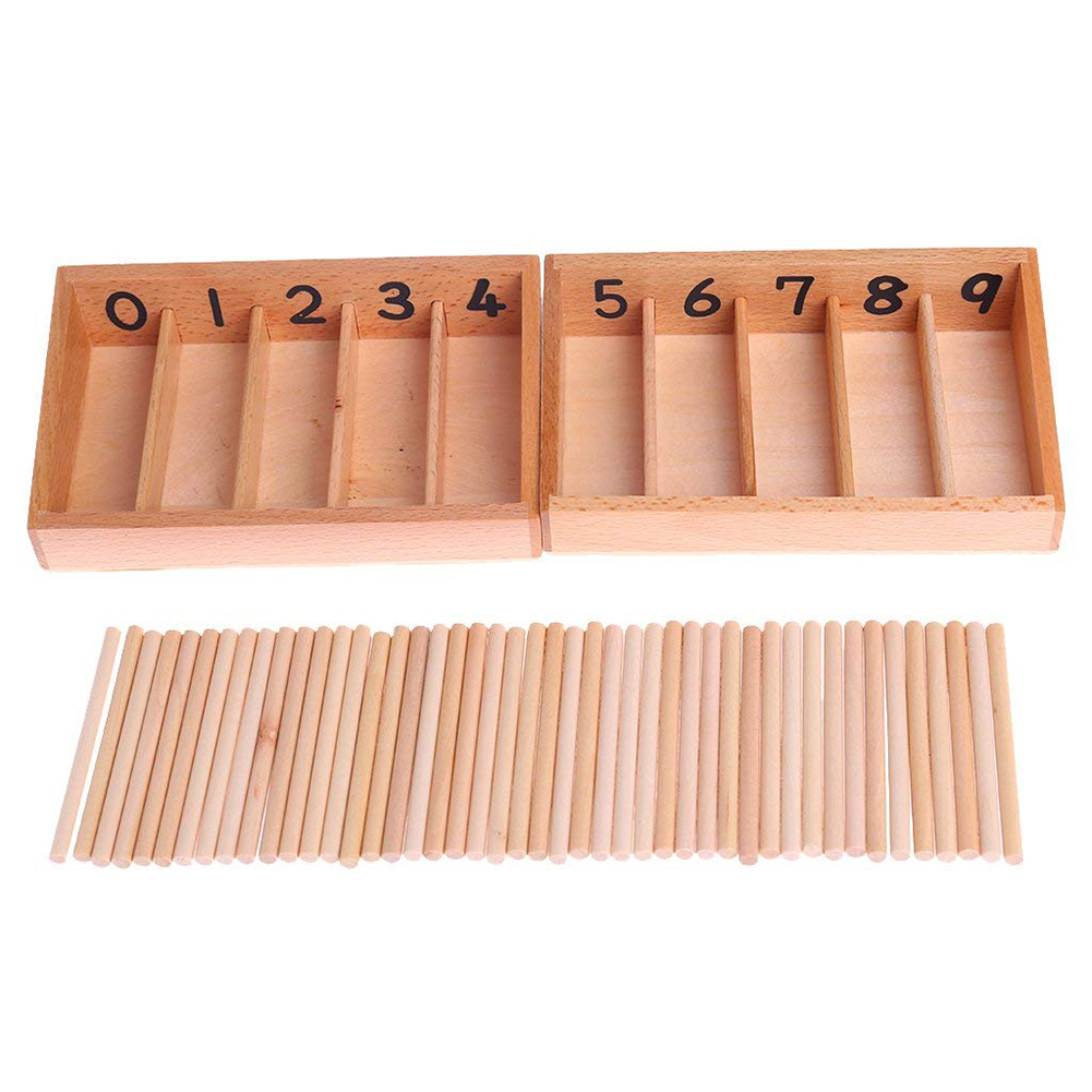Wholesale Children Montessori Wooden Spindles Counting Box Mathematics ...