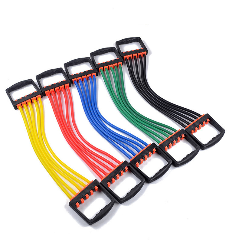 Wholesale Chest Expander Gym Adjustable 5-Spring Rubber Chest Expander ...