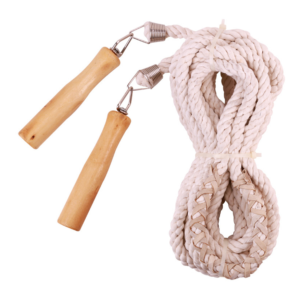 Wholesale Cotton Linen Jump Rope Adjustable Single Team Skipping Rope ...