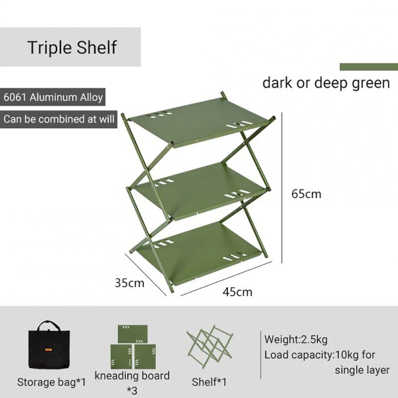 Wholesale Folding Shelf Storage Rack, 3-Tier Storage Shelf Aluminum ...