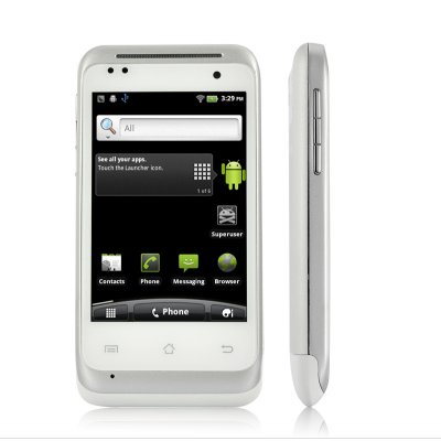 Wholesale White Android 2.3 Phone 3.5 Inch Screen Dual SIM From China
