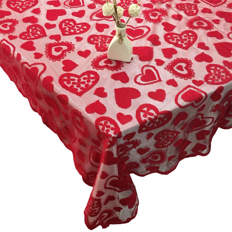 Wholesale Romantic Red Lace Tablecloth with Flowers Decor Christmas ...