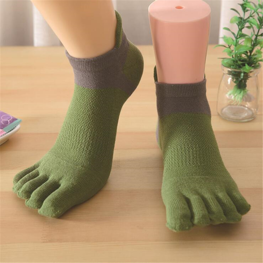Wholesale Men High Elastic Five-finger Divided Toe Socks green_One size ...